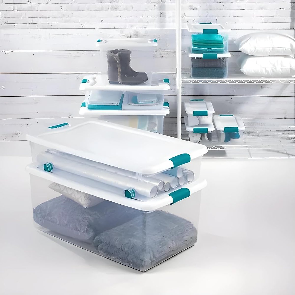 Large Storage Bins With Lids - Clear Plastic Storage Bins 32-qt, Versatile Storage Boxes With Lids For Easy Organizing, Perfect For Under Bed Storage Containers, Snacks, Crafts, Legos, Tools, LDX3358