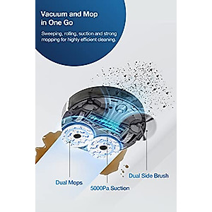 ECOVACS DEEBOT X1 Omni Robot Vacuum and Mop Combo with Self-Emptying, Auto-Wash, Auto-Refill and Auto-Hot Air Drying, 5000Pa Suction, AIVI 3D Obstacle Avoidance, Built-in YIKO Voice Assistant, Black