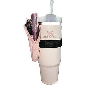 MIMI AND JUNE Water Bottle Zipper Pouch- Compatable for Stanley Quencher Adventure 40oz & Stanley IceFlow 20oz 30oz; Women's Gym Accessory; Card and Key Holder