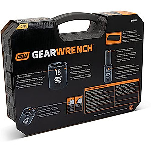 GEARWRENCH 44 Pc. 3/8" Drive 6 Point Standard & Deep Impact SAE/Metric Socket Set - 84916N