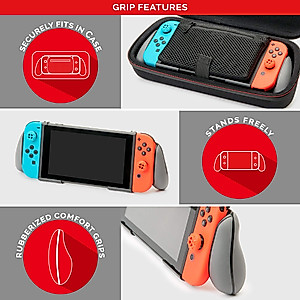 RDS Industries Nintendo Switch Grip Stand - for Enhanced Game Play , Perfect View Stand , Stores 3 Games , Comes with a Value Pack - Nintendo Switch
