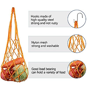 Chicken Vegetable String Bags Cabbage Feeder Poultry Fruit Holder with Hook Snack Hanging Toys for Hen Goose Duck Large Birds