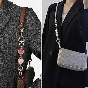 AGEN KGEN Women Purse Strap Extender Purse Chain Bag Extender Purse Chain Strap Replacement Chain Handbags Bag Exquisite Extension Chains for DIY Handbag Purse Shoulder Bag (Beautiful 4 PCS Set)