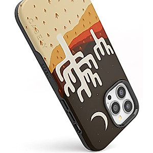 Casely Case Compatible with iPhone 14 Pro Max | Compatible with MagSafe | Desert Nights | Cactus & Moon Western Colorblock Case