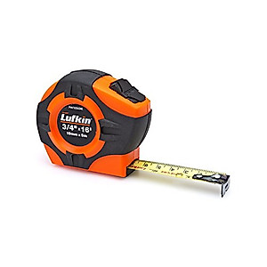 Lufkin Crescent Lufkin 3/4" x 5m/16' P1000 Series Hi-Viz Orange SAE/Metric Yellow Clad A30 Blade Power Return Tape Measure - PHV1035CMEN , Black