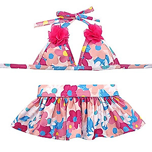 KYEESE Dogs Bikini for Small Dogs Floral Dog Beach Swimsuit Dog Tutu Dresses Dogs Clothes for Summer, Floral, L