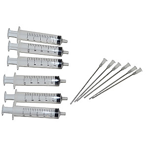 1 X by double2house, 6 x 10ml syringe with blunt 4" long needle to refill ink cartridge CISS, glue craft