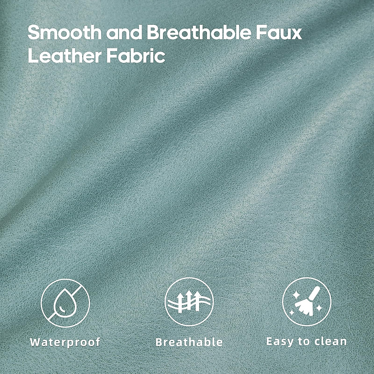 LLappuil Modular Sectional Sofa with Reversible Chaise, U Shaped Couch with Storage, Modern Faux Leather Fabric Sofa with Ottoman, Oversized Sectionals for Living Room, 8 Seat, Aqua Blue