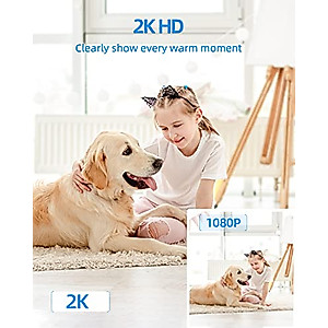 XIAOVV Home Security Cameras,2k 360 Degree 2.4ghz WiFi Security Camera,Privacy Mode,Night Vision Indoor Pet Camera with Alarm Push Phone app,SD&Cloud Storage