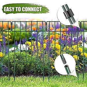 Koncifun Garden Fence 25 Pack Animal Barrier Fence 27ft (L) x 24in (H) Dog Fence Rustproof Metal Wire Fencing Border Garden Animal Barrier for Outdoor Landscape Patio Yard Garden Flower Bed