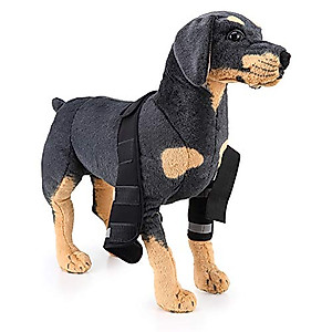 Ranphy Dog Recovery Sleeve Canine Front Leg Brace Elbow Protector Dog Hock Joint Wrap with Shoulder Strap Pet Injury Protective Cover for Preventing Arthritis Recovering Ankle Protector Black Size S