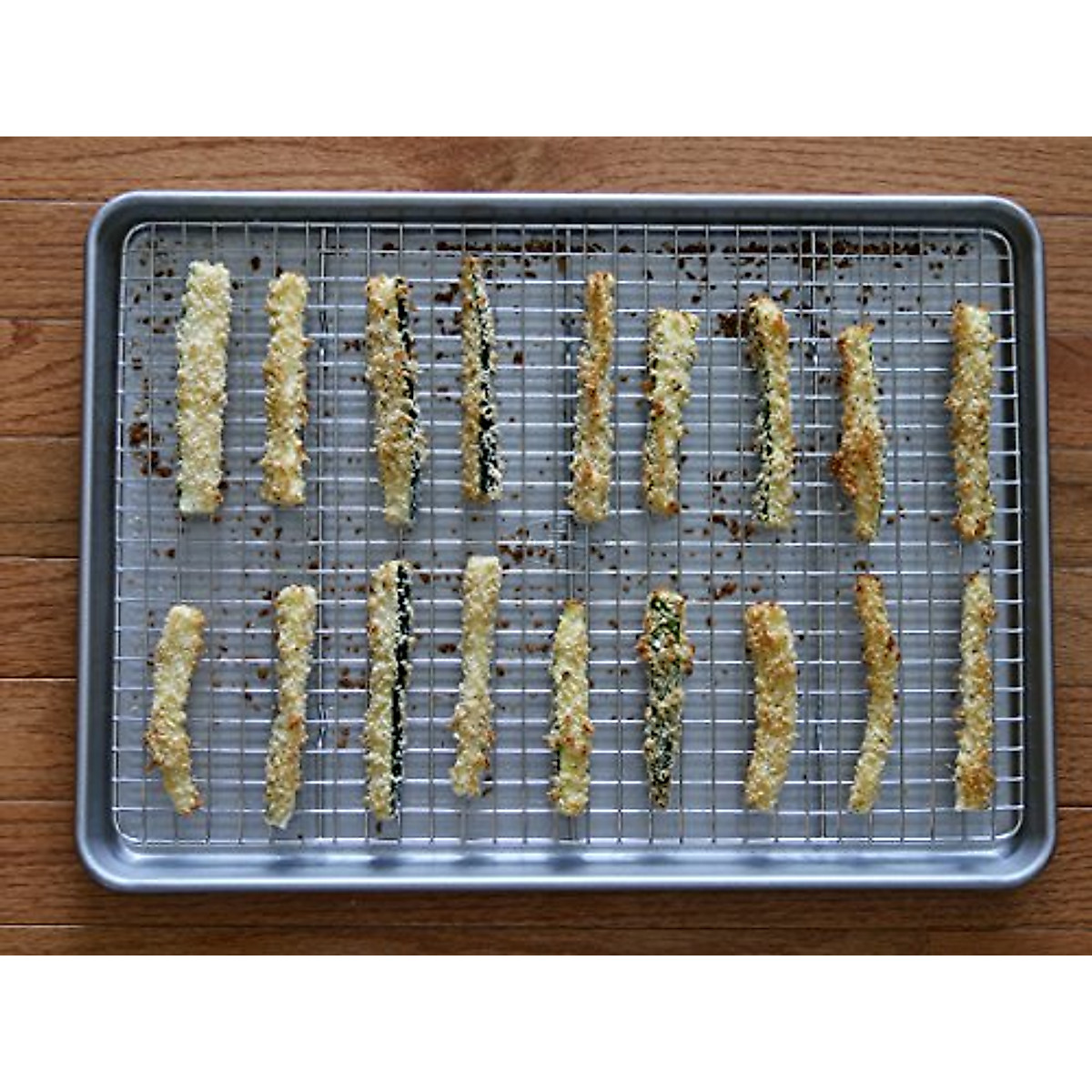 USA Pan Half Sheet Bakeable Cooling Rack, Steel Nonstick Wire