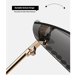 2023 New Woman Sunglasses for Beach Summer with Eyeglass Cases, Sunglasses Womens Trendy, Fashion Woman Rimless Sun Glasses for Beach Summer Outdoor, Anti Glare 100% Sunglasses to Protect Eyes