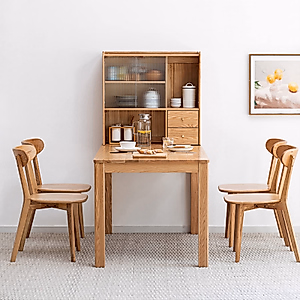 Bamskov 100% Solid Oak Wood Dining Room Chairs - Practical Kitchen Chairs - Wood Chair for Dining Room, Kitchen (1, Natural)