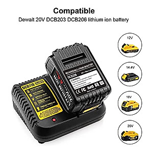 Energup 2Pack 6.0Ah Replacement Dewalt 20V MAX XR Battery + DCB118 Charger DCB107 DCB105 DCB101 DCB115 for Dewalt 20V Battery DCB204 DCB206 DCB180 DCD985B DCB200 DCD/DCF/DCG Dewalt 20V Battery