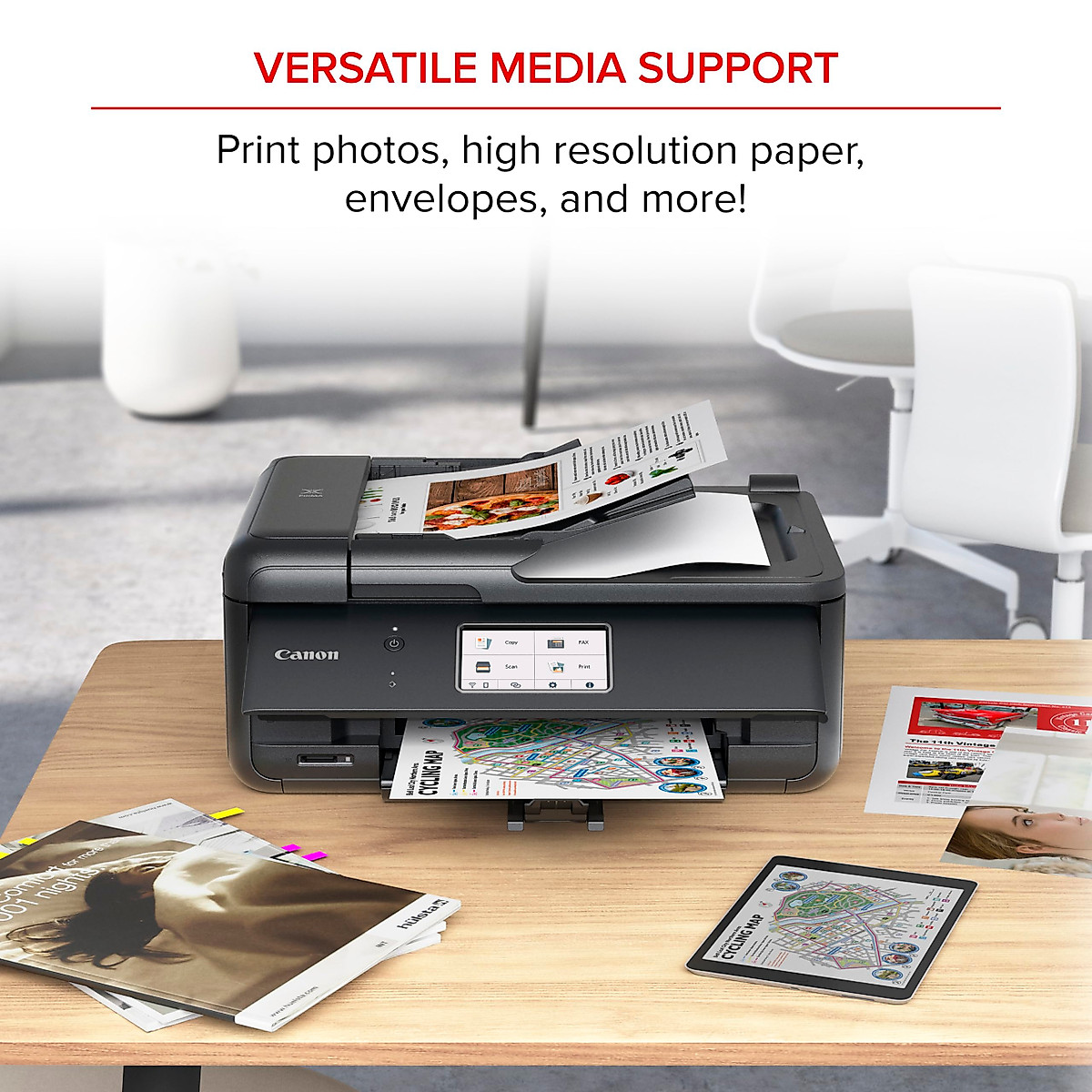 Canon TR8620a All-in-One Printer Home Office | Copier |Scanner| Fax |Auto Document Feeder | Photo and Document | Airprint (R) and Android, Black