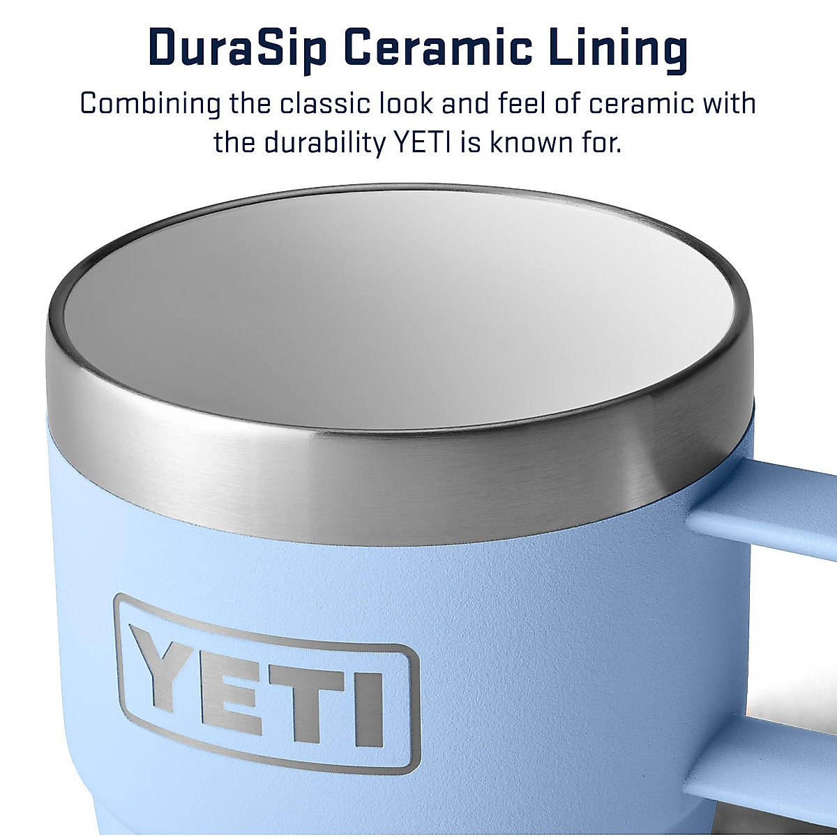 YETI Rambler 6 oz Stackable Mug, Stainless Steel, Vacuum Insulated Espresso/Coffee Mug, 2 Pack, Big Sky Blue