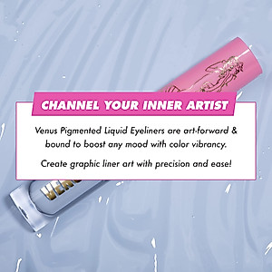 Lime Crime Venus Pigmented Liquid Eyeliner with Precision Brush, Dew Drop (Light Blue) - Ultra Matte Water-Based Formula is Long-Lasting, Smudge-Proof & Quickly Dries - Vegan & Cruelty-Free