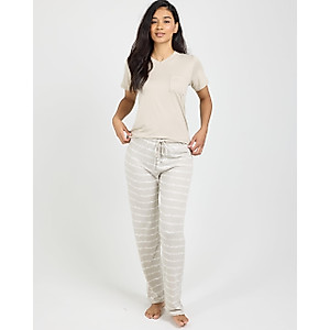 2 Pack: Short Sleeve Pajamas For Women Sets Womens Pajama Sets Two Piece Pj Summer Pijamas De Mujer Cotton Pjs Pants Loungewear Sleepwear Matching Ladies Bottoms Comfy Soft Pyjamas Teen Lightweight