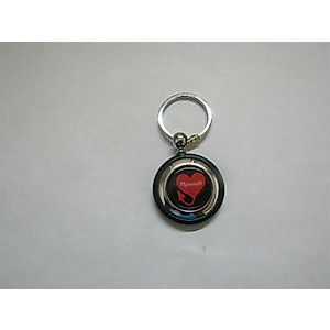 1967 1968 1969 1970 FURY VIP BARRACUDA VALIANT HEART LOGO ROUND PLASTIC KEYCHAIN - GREEN