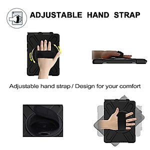 Samsung Galaxy Tab Active PRO 10.1 Case, Galaxy Tab Active4 PRO Case, Heavy Duty Rugged Shockproof Drop Protection Case with 360 Stand, Hand Strap & Shoulder Strap for SM-T540/T547/T630/T638 (Black)