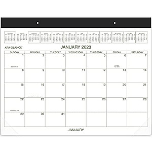 AT-A-GLANCE 2023 RY Two Color Monthly Desk Pad, Large, 21 3/4" x 17"