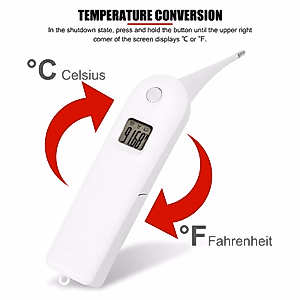 Professional Pet Veterinary Thermometer, LCD Display Fast Digital Veterinary Thermometer, Pet Electronic Thermometer for Livestock Pigs Cattle Sheep Dogs Horse