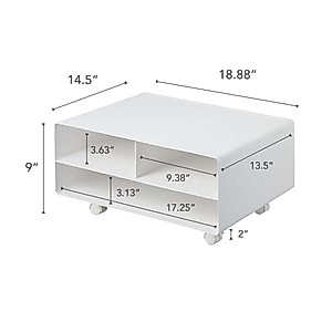 Yamazaki Home Desktop Printer Stand - Computer Accessory Office Organizer, Steel, Minimal Assembly Req.