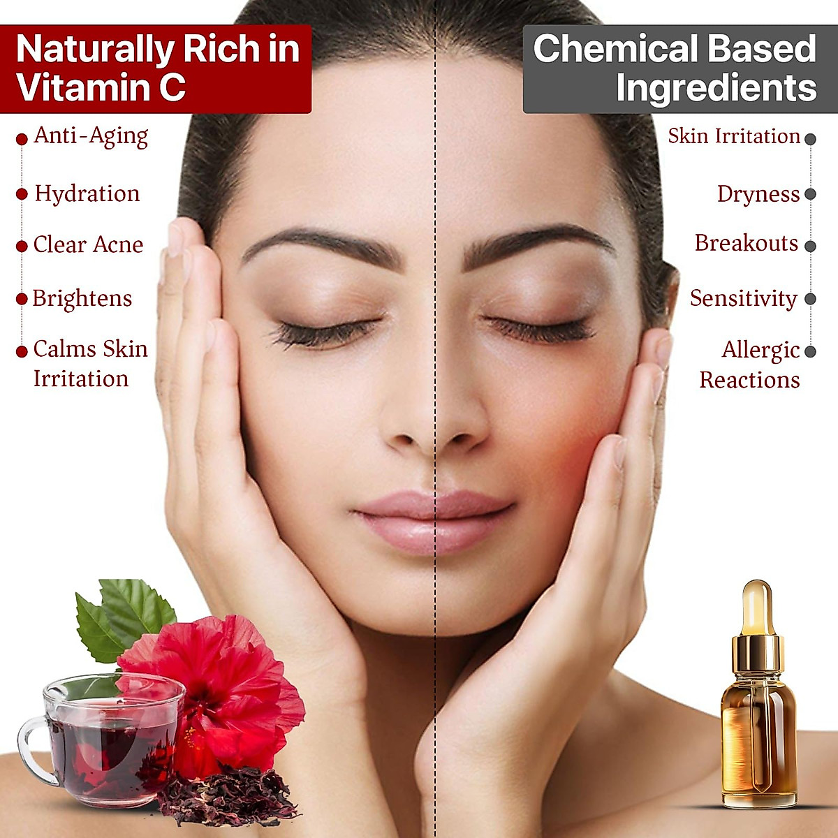 BLUE TEA - Hibiscus Classic Herbal Tea - 100 Plant Based Tea Bags || SKIN GLOW ENHANCING TEA || Caffeine Free - Flower Based - Vegan - Non-Bitter - Natural Ingredients | Zipper Pack