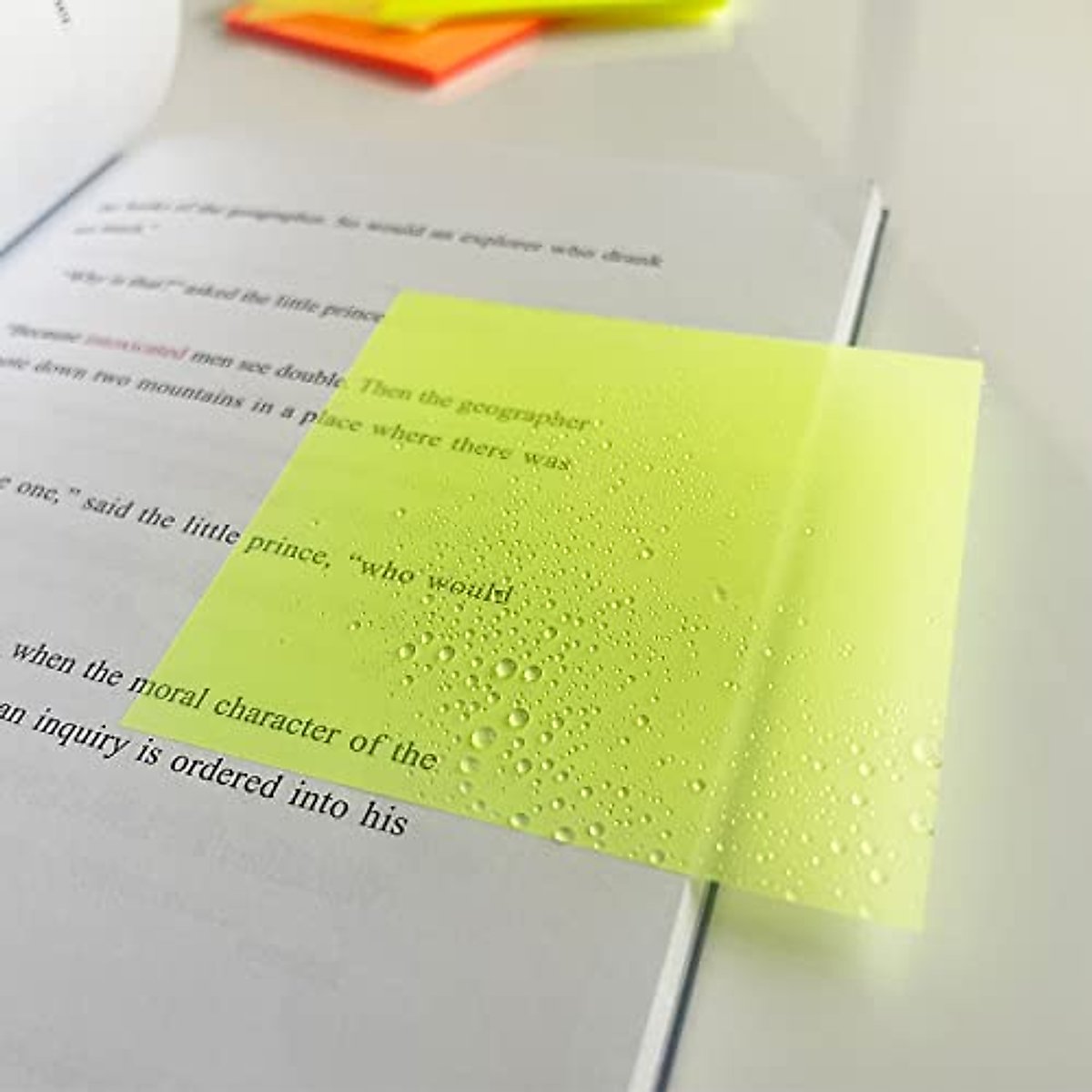 iKyce 400 Sheets Transparent Sticky Notes， 3 x 3 inch Clear Self-Sticky Annotation, Waterproof Translucent Color Memo Pad, See Through Office & School Supplies, 50 Sheets Per Pad , 8 Pads in Total