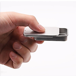 Mini Iron Box Tinplate Push Case Metal Rectangular Mini Tin Box Candy Cases Bins Jar Hinged Containers Small Organizer Box(80x34x10mm,Black)