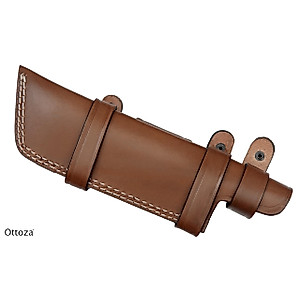 Ottoza TOP GRAIN Leather Knife Sheaths for Fixed Blade Knives, LEFT HAND Leather Knife Sheath for Belt, Leather Knife Holster Belt Knife Holder, Horizontal Knife Sheath for Belt No:65