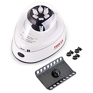 Mini Centrifuge Machine, Four E's Scientific Lab Benchtop Centrifuge 5400rpm, 2000 x g RCF with 2 Interchangeable Rotors for 0.2/0.5/1.5/2mL Tube Capacity