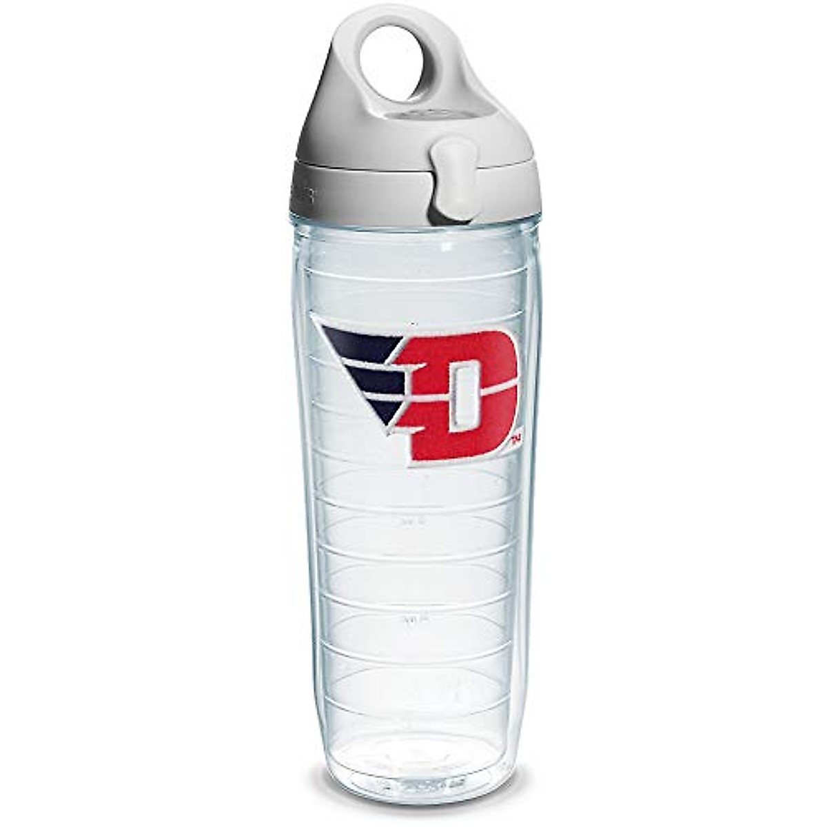 Tervis Made in USA Double Walled University of Dayton Flyers Insulated Tumbler Cup Keeps Drinks Cold & Hot, 24oz Water Bottle - Gray Lid, Logo