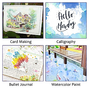 Shuttle Art 43 Pack Watercolor Paint Set, 36 Colors Watercolor Paint Pan Set with 6 Brushes and 1 Watercolor Pad for Beginners, Artists, Kids & Adults Watercolor Painting, Bullet Journal, Calligraphy