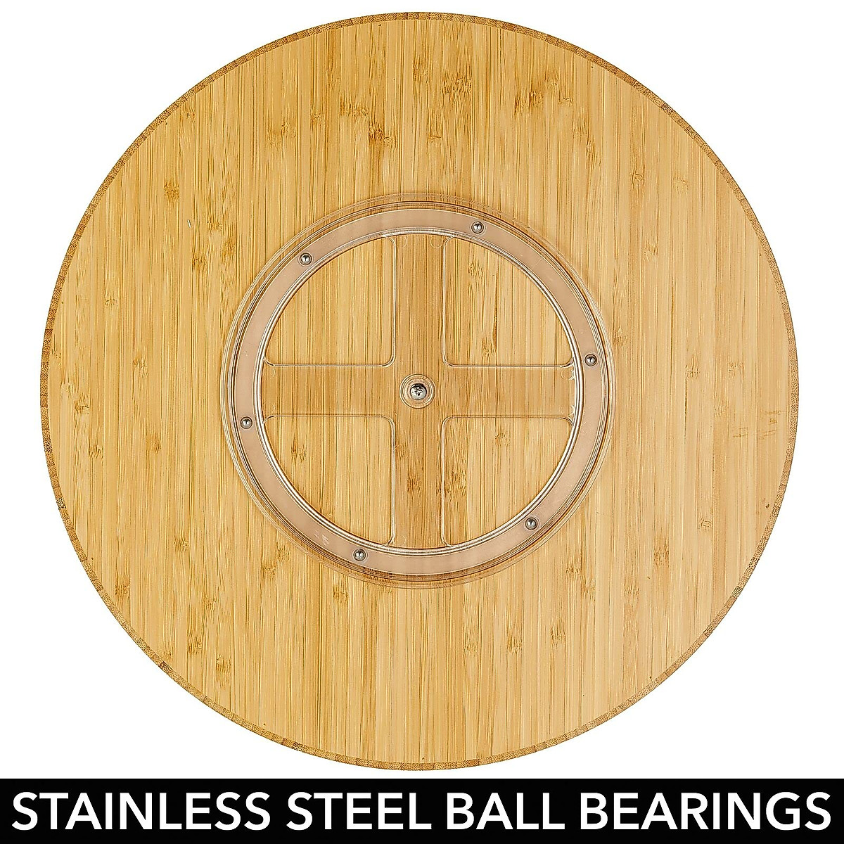mDesign Lazy Susan Turntable Bamboo Spinner for Kitchen Cabinet, Pantry, Fridge, Cupboards, or Counter, Fully Rotating Organizer for Food, Spices, or Condiments, 15" Round, Echo Collection, Natural