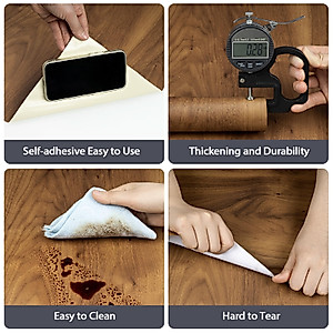 TANONE Wood Contact Paper Thickened Wood Grain Peel and Stick Wallpaper, Easy to Install Self-Adhesive Decorative Vinyl Film, Waterproof & Durable for Furniture Covering 15.7'' X 118''