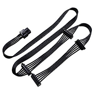 EASWEL PCI-E 6Pin 1 to 4 SATA Power Supply Cable for Corsair RM1000x RM850x RM750X PSU