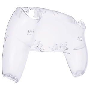 eXtremeRate Full Set Shell with Buttons Touchpad Cover, Clear Custom Replacement Decorative Trim Shell Front Back Plates Compatible with p s 5 Controller BDM-010 020 - Without Controller