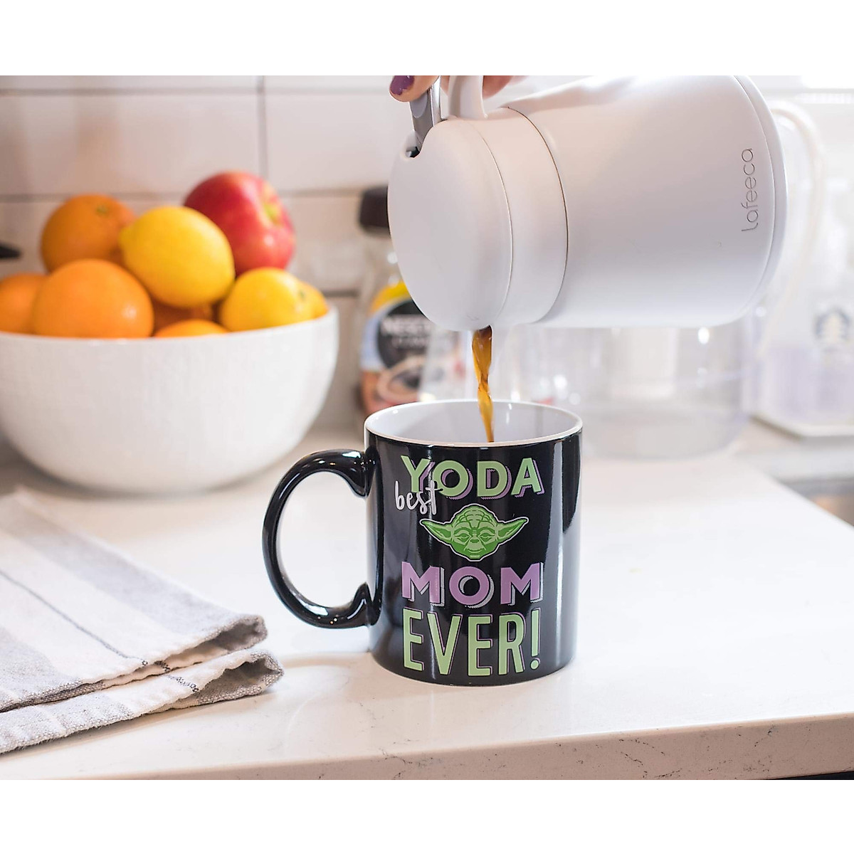 Silver Buffalo Star Wars Yoda Best Mom Ever Ceramic Mug | Holds 20 Ounces | Toynk Exclusive