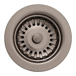 Whitehaus RNW35L-BN 3-1/2-Inch Basket Strainer for Deep Fireclay Applications, Brushed Nickel