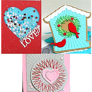 Ammsochy Cutting Dies Rectangular Metal Stencils Scrapbooking Tools DIY Craft Carbon Steel Embossing Template for Paper Card Making Album Arts Crafts Supplies (Diamond and Oval Flower Set)