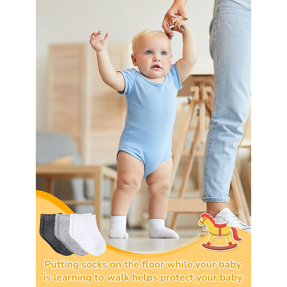 Jecery 60 Pairs Baby Socks Low Cut Stretch Cotton Ankle Socks Unisex Baby Socks Infant Socks for Newborn Toddler Boys Girls 0-6 Months Baby Socks