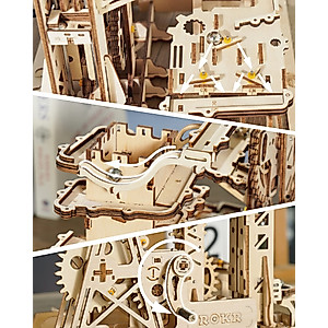 ROKR 3D Wooden Puzzle-Mechanical Model-Wooden Craft Kit-DIY Assembly Toy-Mechanical Gears Set-Brain Teaser Games-Best Gifts for Adults & Teens Age 14+(LG504-Fortress)