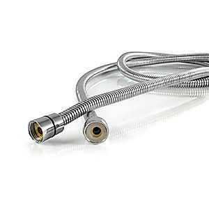 K&J Flexible 304 Stainless Steel Shower Hose - Universal Fit - Fits All Handheld Shower Heads, Sprayers, And Bidet Sprayers (Not Included) - Real 304 Stainless Steel (1, 6 ft)