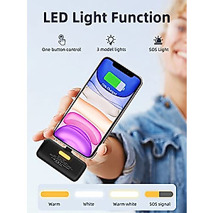 Taegila Small Portable Charger iPhone 5000mAh with Built in Cable, MFi Certified Compact Power Bank with LCD Display & LED Light for All iPhone Series 14/13/12/11/XR/X/SE/8/7/6 Pro Max(Black)