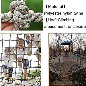 Outdoor Climbing net for Kids Adults, Backyard Playground net, Durable Climbing Cargo net Rope Ladder for Balcony Railing Protection, Stair Fall Prevention, attic Ceiling Decoration.(Size:2m* 2m)