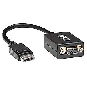 Tripp Lite DisplayPort to VGA Video Adapter, DP to VGA Video Converter, Active Display Adapter (M/F), 6 in. (P134-06N-VGA), Black