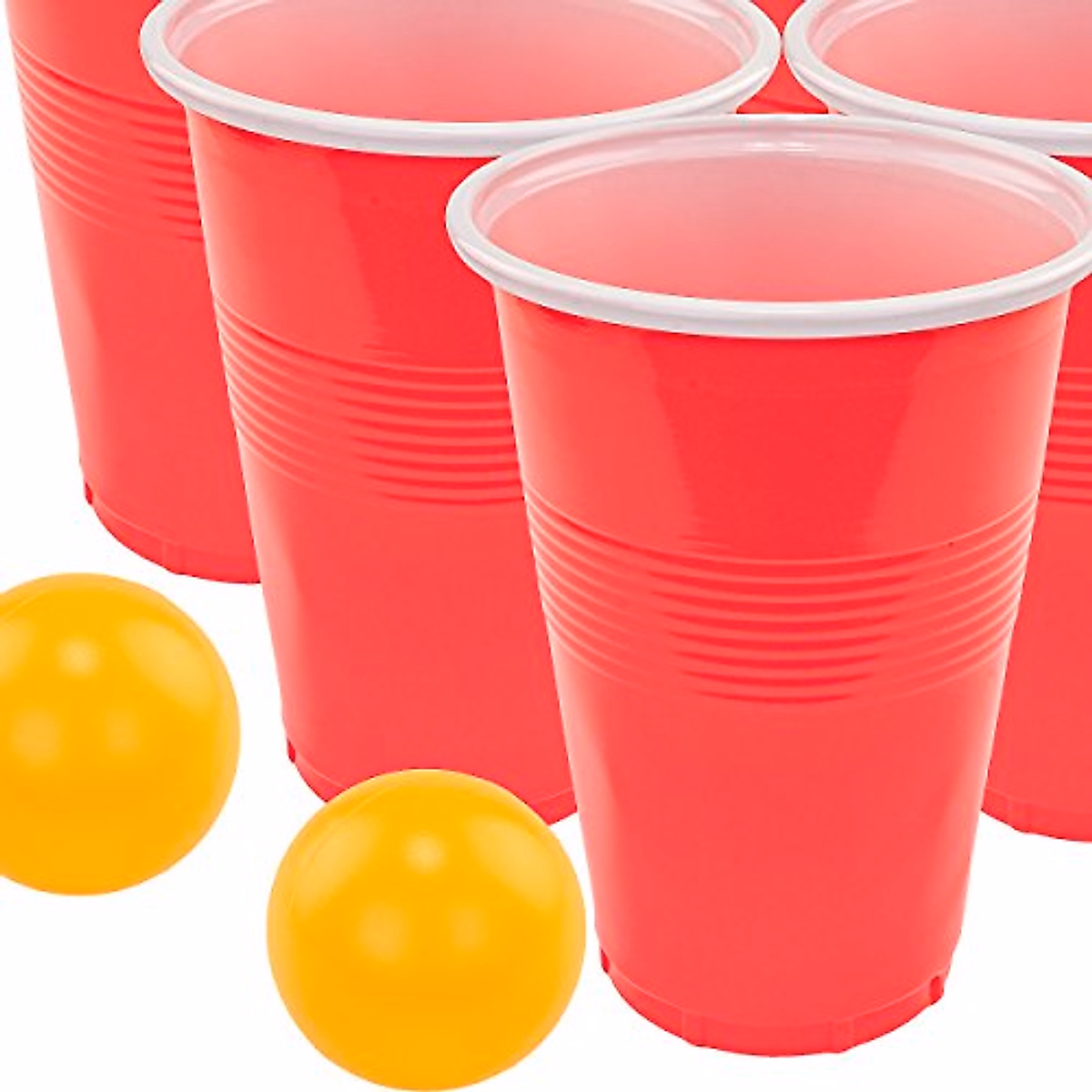 Fairly Odd Novelties Beer Pong Set, 24 Red Cups and Ping Pong Balls.
