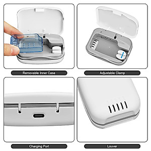 EVEMANT Portable Toothbrush Case Rechargeable Toothbrush Case for Houshold and Business Trip or Traveling (White)